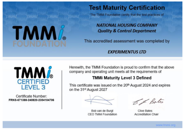 National Housing Company (Quality & Control Department) attain TMMi ...